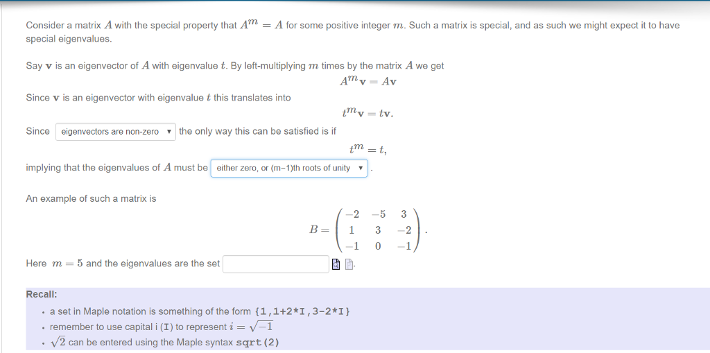 Solved Consider a matrix A with the special property that | Chegg.com