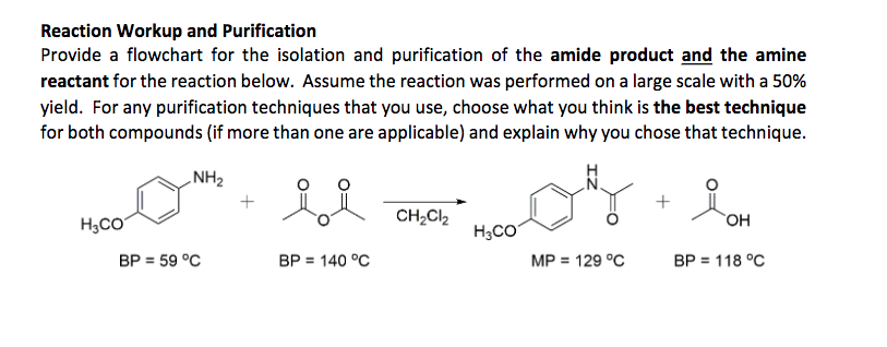 Solved Reaction Workup and Purification Provide a flowchart | Chegg.com