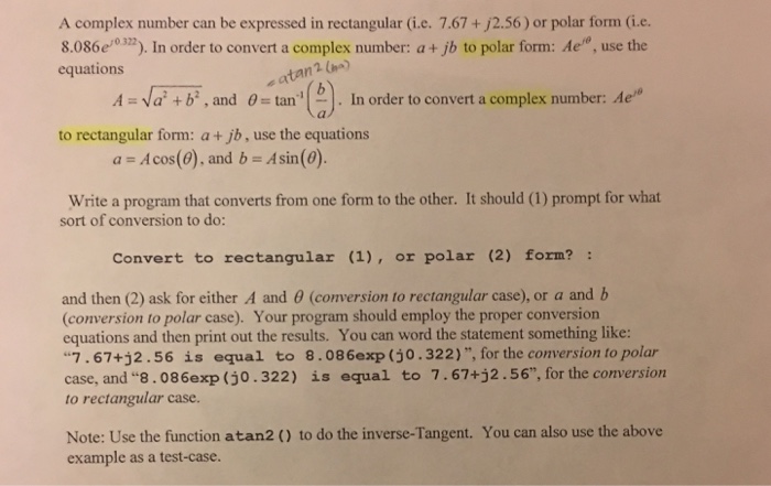 Solved A complex number can be expressed in rectangular | Chegg.com