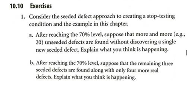 Solved Consider the seeded defect approach to creating a | Chegg.com