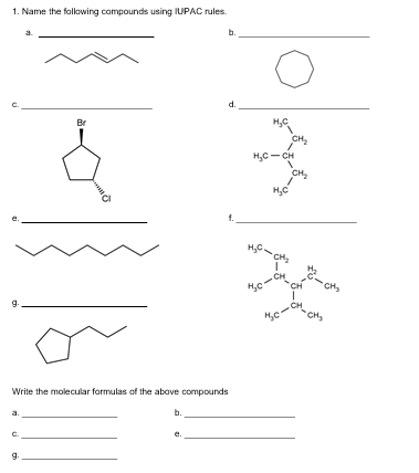 Solved Name the following compounds using IUPAC rules. | Chegg.com