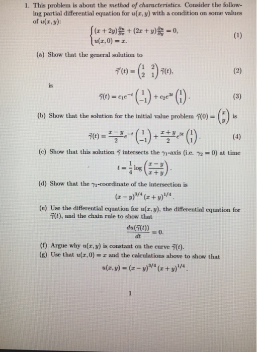 Solved This problem is about the method of characteristics. | Chegg.com