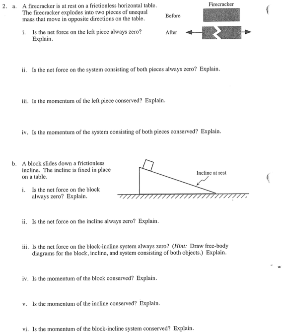 Solved A firecracker is at rest on a frictionless horizontal | Chegg.com