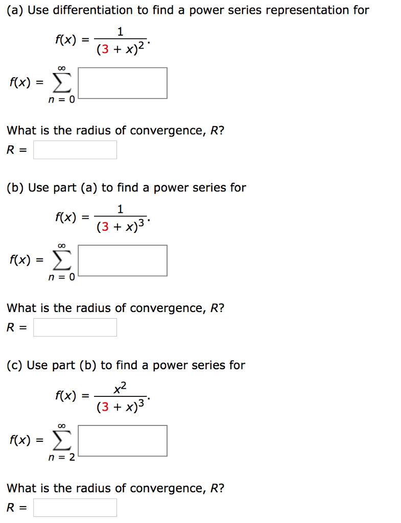 Solved a Use Differentiation To Find A Power Series Chegg
