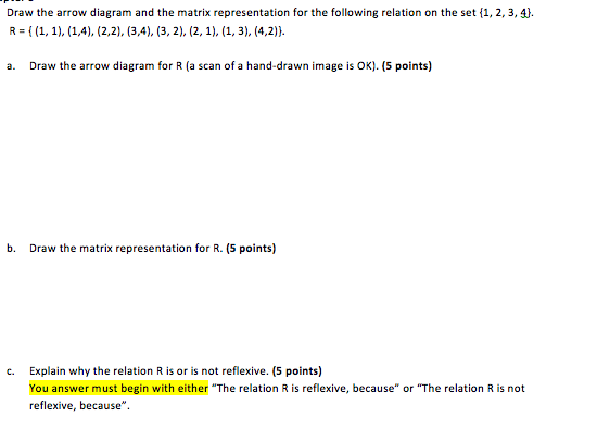 Solved Draw the arrow diagram and the matrix representation | Chegg.com