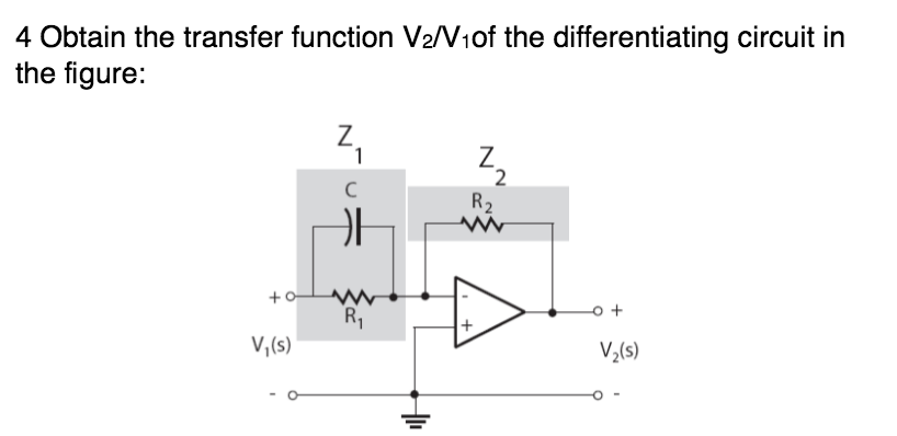 Solved Obtain the transfer function V_2/V_1 of the | Chegg.com
