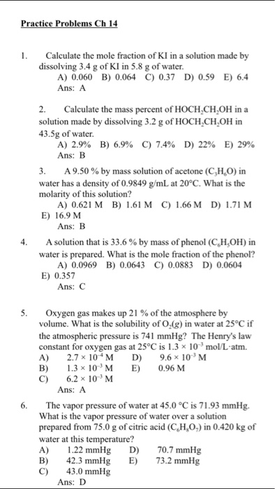 Solved Calculate the mole fraction of K1 in a solution made | Chegg.com