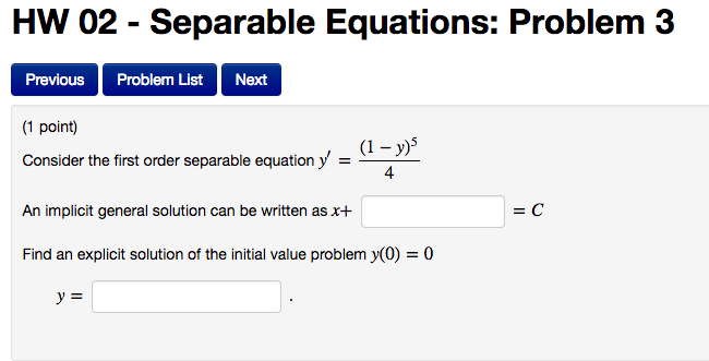 Solved Consider the first order separable equation y' = (1 - | Chegg.com