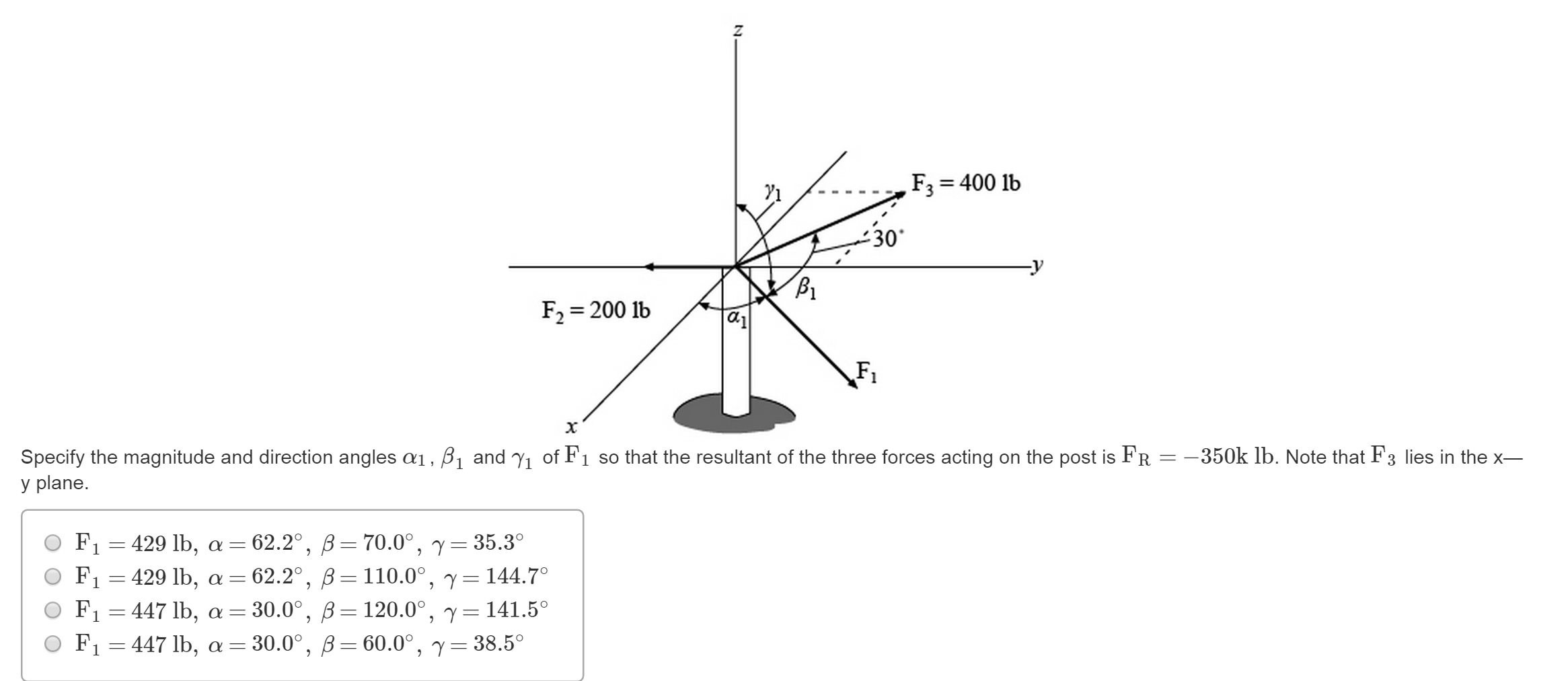 Solved Specify The Magnitude And Direction Angles Alpha1