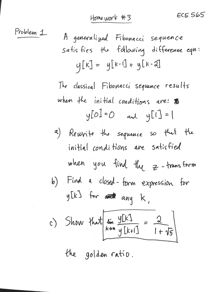 Solved Home work #3 ECG S65 A generalize. Fibonacci sequence | Chegg.com