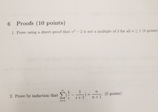 Solved 6 Proofs (10 points) 1. Prove using a direct proof | Chegg.com