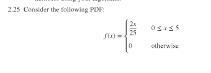 Solved consider the following PDF | Chegg.com