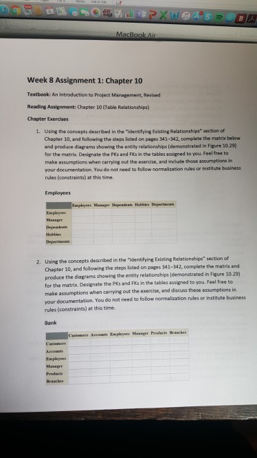 Week 8 Assignment 1: Chapter 10 Textbook: An | Chegg.com
