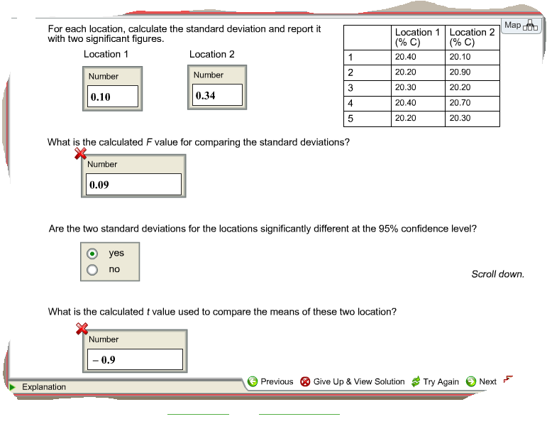 Solved For each location, calculate the standard deviation | Chegg.com