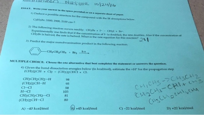 Solved Deduce A Possible Structure For The Compound With The
