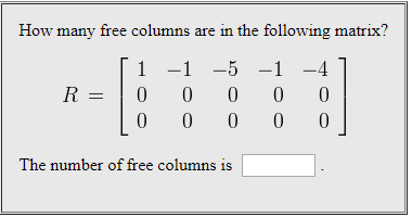 Solved How many free columns are in the following matrix? R | Chegg.com