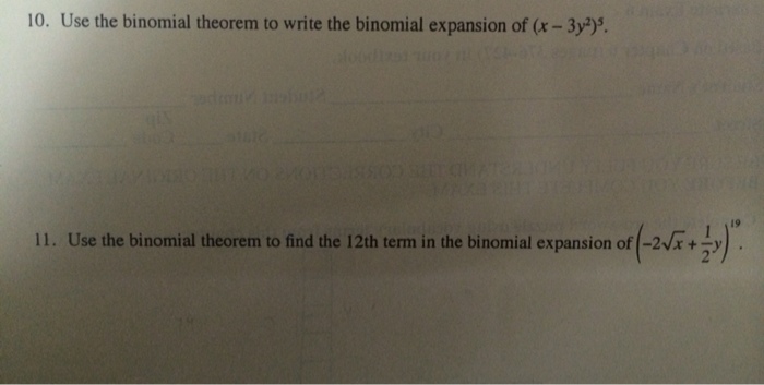 Solved Use the binomial theorem to write the binomial | Chegg.com