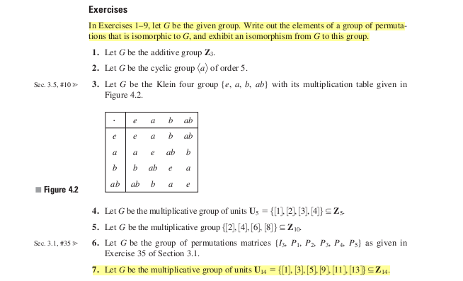 Solved In Exercises 1-9, let G be the given group. Write out | Chegg.com