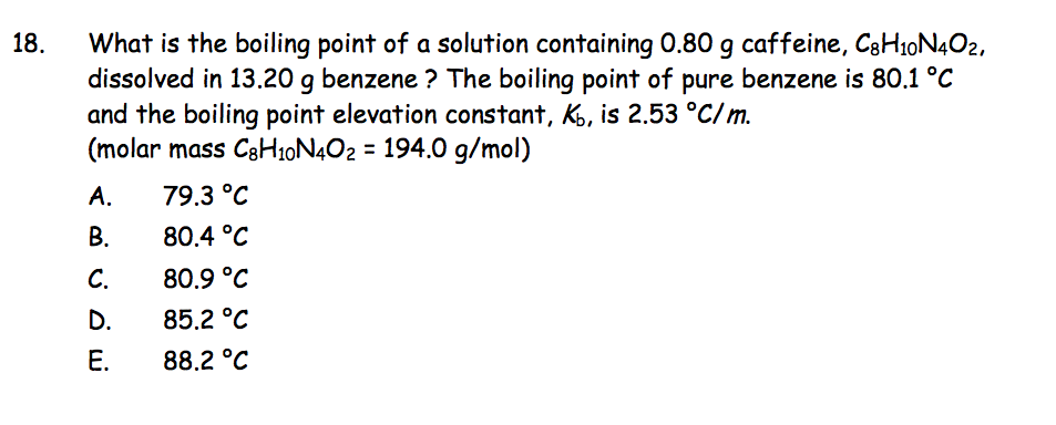 Solved What is the boiling point of a solution containing | Chegg.com