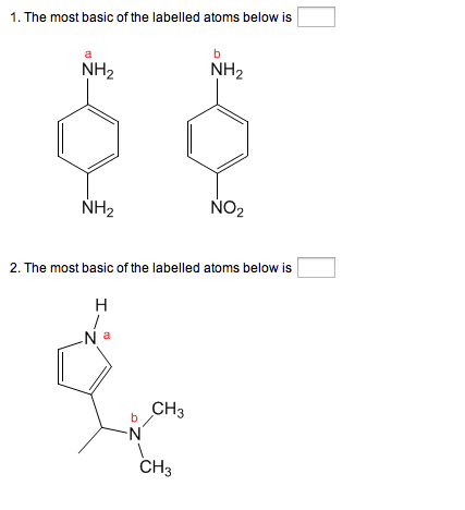 Solved The most basic of the labeled atoms below is | Chegg.com