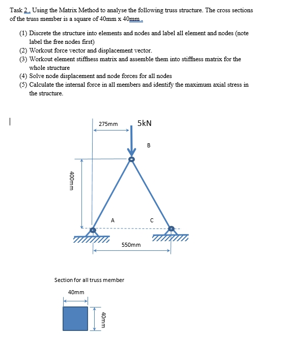 Solved Task 2 Using the Matrix Method to analyse the | Chegg.com
