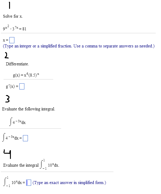 Solved (Type an integer or a simplified fraction. Use a | Chegg.com