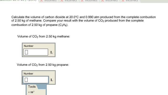 Calculate the volume of carbon dioxide at 20.0degreeC | Chegg.com
