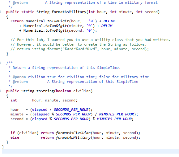 Solved A mutable encapsulation of the time during a day. | Chegg.com