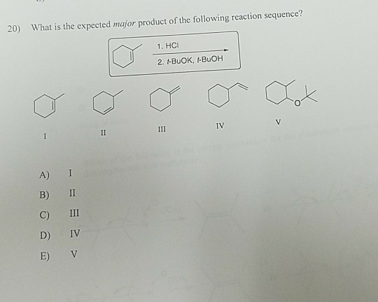(Solved) - What is the expected major product for the following reaction... (1 Answer) | Transtutors