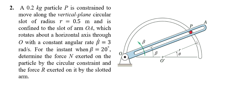 Solved 2 A 02 Kg Particle P Is Constrained To Move Along 