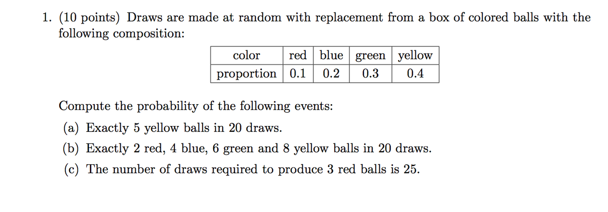 Solved Draws are made at random with replacement from a box | Chegg.com