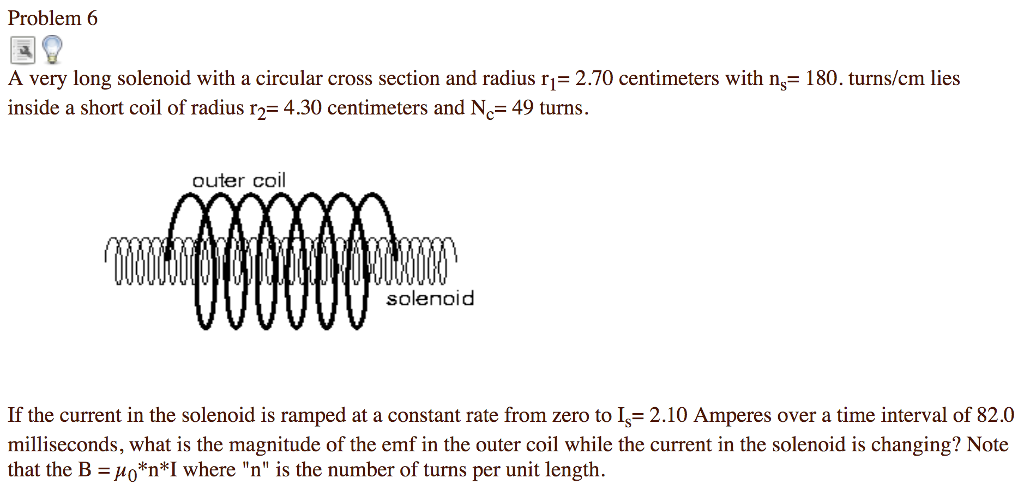 Solved Problem 6 A Very Long Solenoid With A Circular Cross