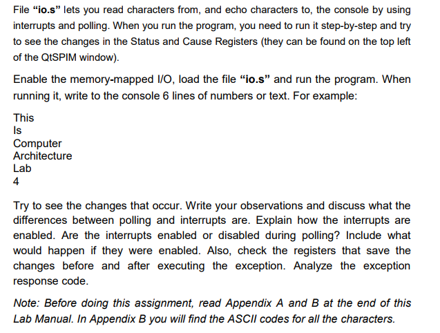 MIPS using qtspim The code for file "io.s" is: # | Chegg.com