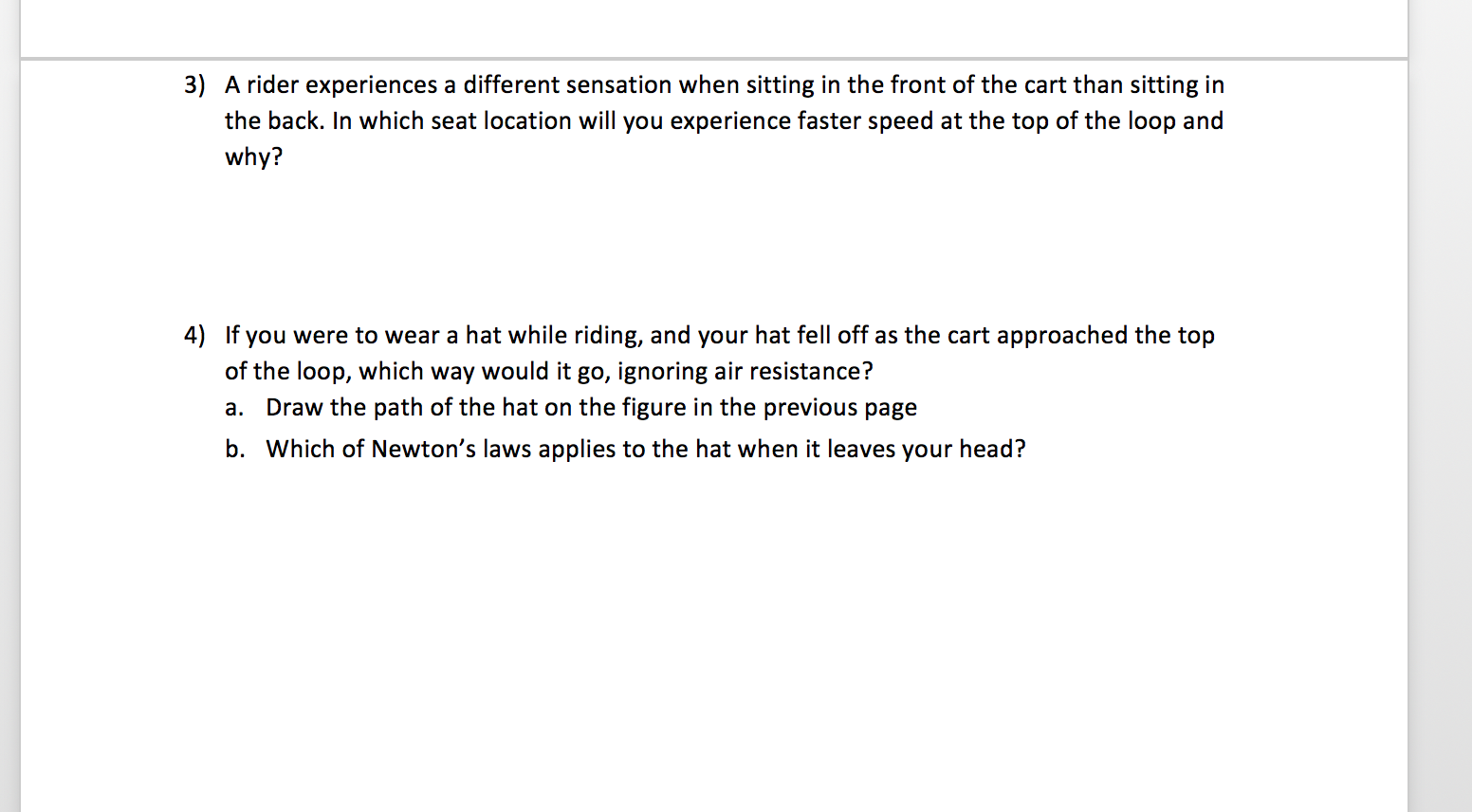 Solved If you ever rode a roller coaster, you may have | Chegg.com