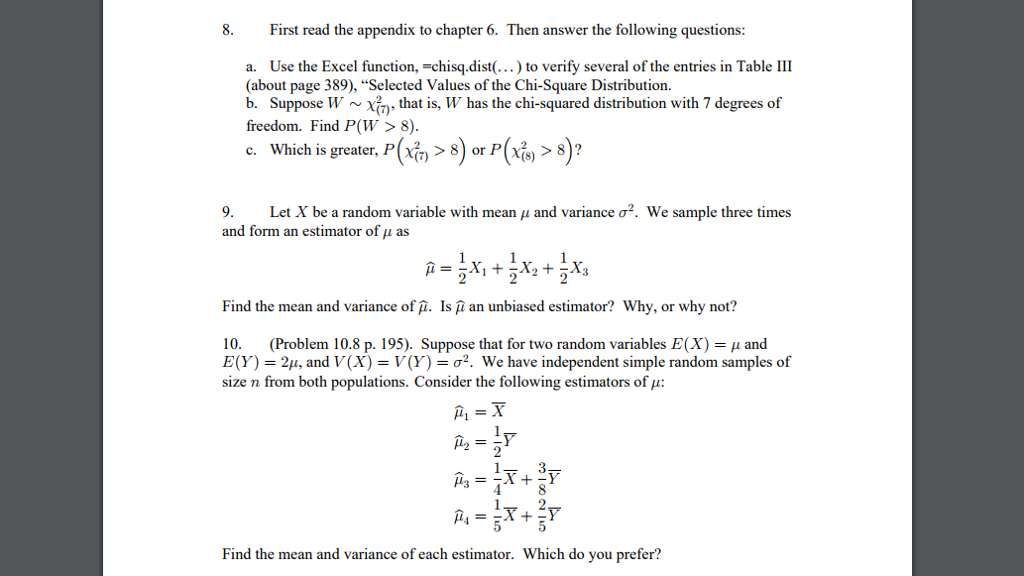 Solved 8. First read the appendix to chapter 6. Then answer | Chegg.com