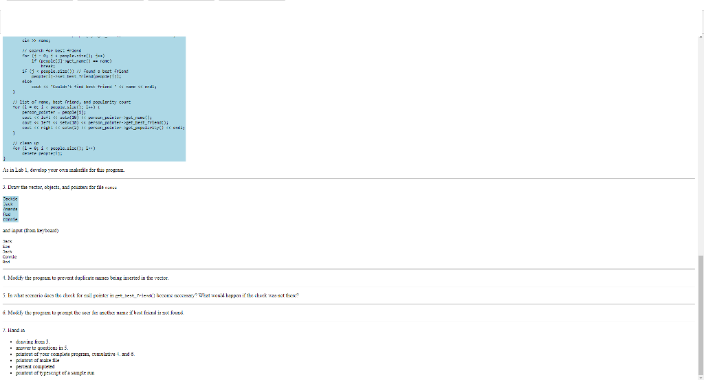 Solved CSE 202 Lab 4: Classes, Vectors, and Pointers 1. | Chegg.com
