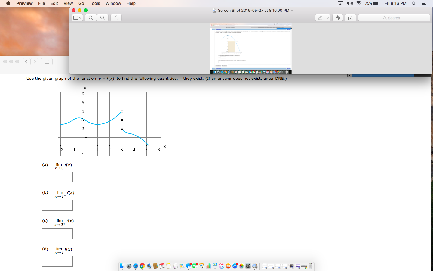 Solved Use the given graph of the function y = f(x) to find | Chegg.com
