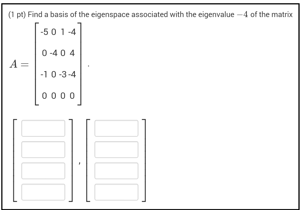 Solved Find a basis of the eigenspace associated with the | Chegg.com