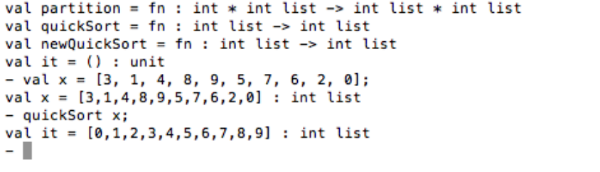 IN ML : Write a quick sort function of type int list | Chegg.com