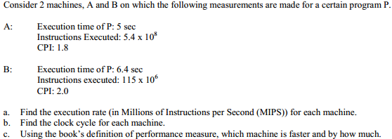Solved Consider 2 machines, A and B on which the following | Chegg.com