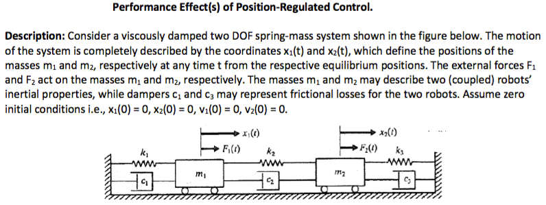 Solved Consider a viscously damped two DOF spring-mass | Chegg.com
