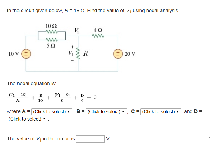 Solved In the circuit given below, R = 16 Ohm. Find the | Chegg.com