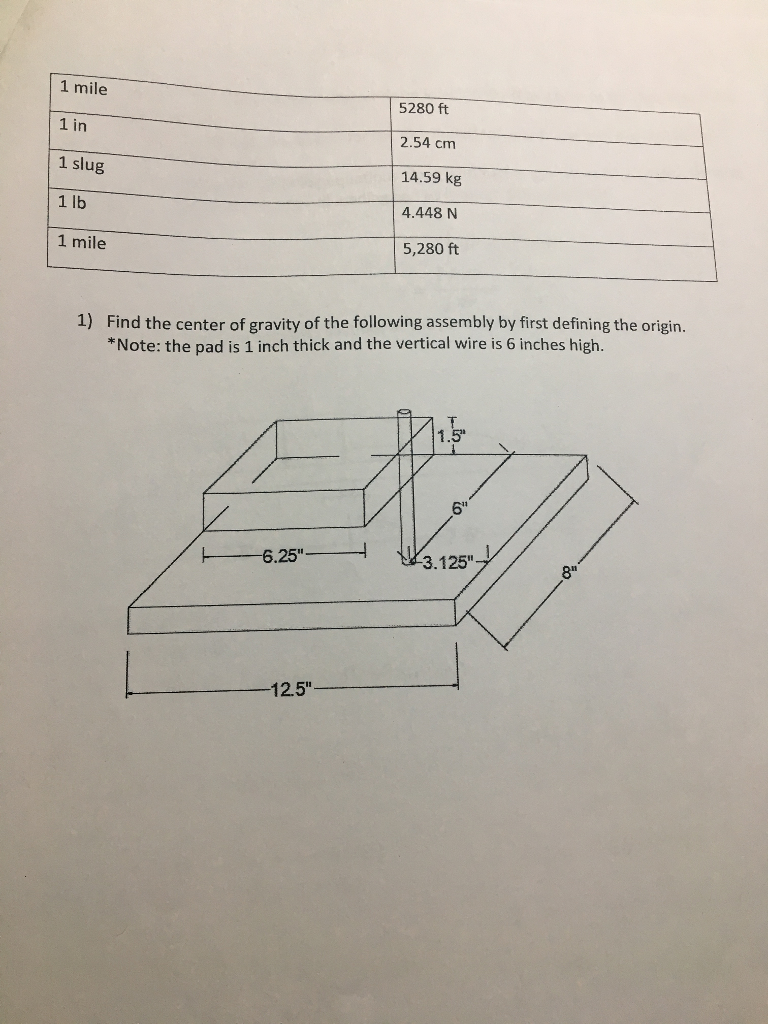 Solved 1 mile 1 in 1 slug 1 lb 1 mile 5280 ft 2.54 cm 14.59 | Chegg.com