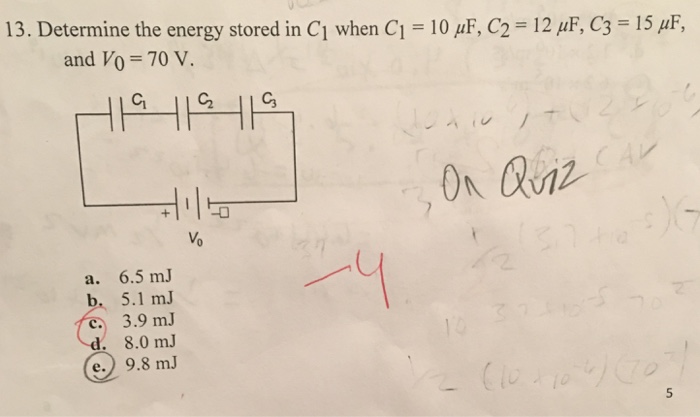 Solved Determine the energy stored in C_1 when C_1 = 10 mu | Chegg.com