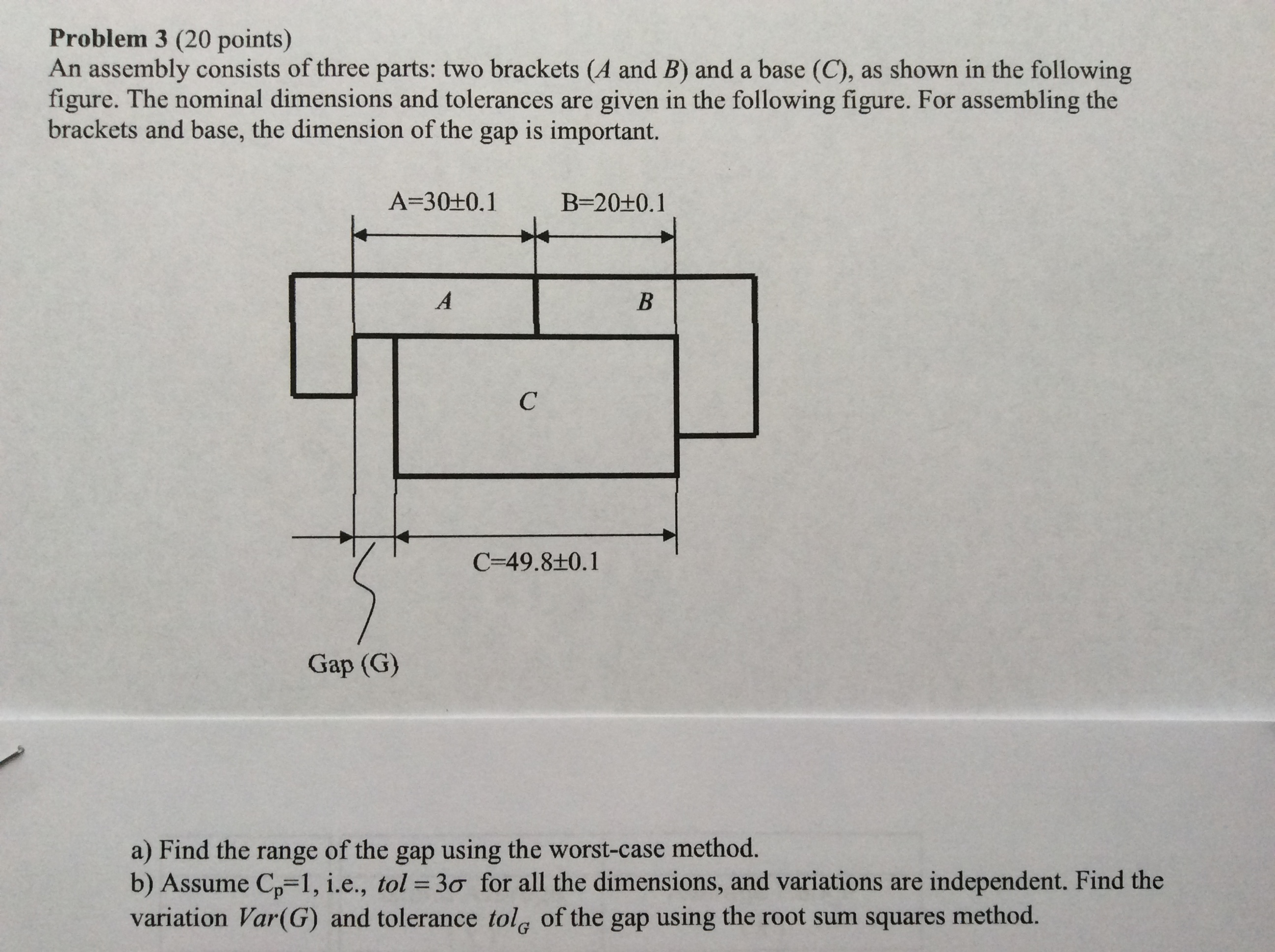 An assembly consists of three parts: two brackets (A | Chegg.com