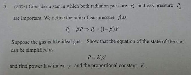 Solved Consider a star in which both radiation pressure P_r | Chegg.com