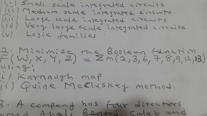 Solved (i) Small, scale integrated circuits (ii) Medium | Chegg.com