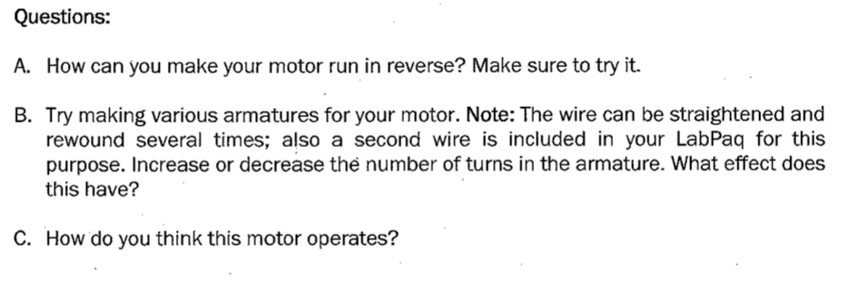 Solved How can you make your motor run in reverse? Make sure | Chegg.com