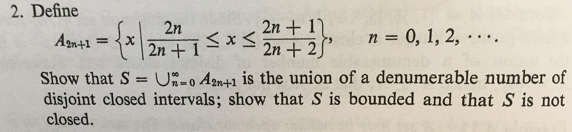 Solved Define A_2n + 1 = {x|2n/2n + 1