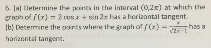 Solved Determine The Points In The Interval 02 Pi At 1916